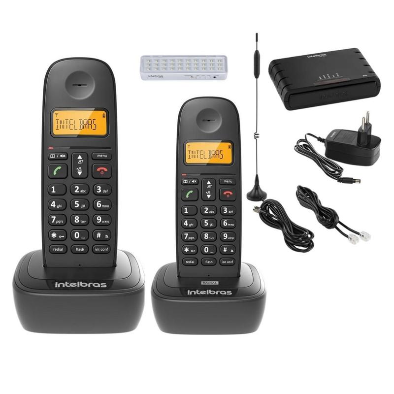 Kit Aparelho Telefone Sem Fio Bina Gsm 3G Com Ramal Incluso - Intelbras ...