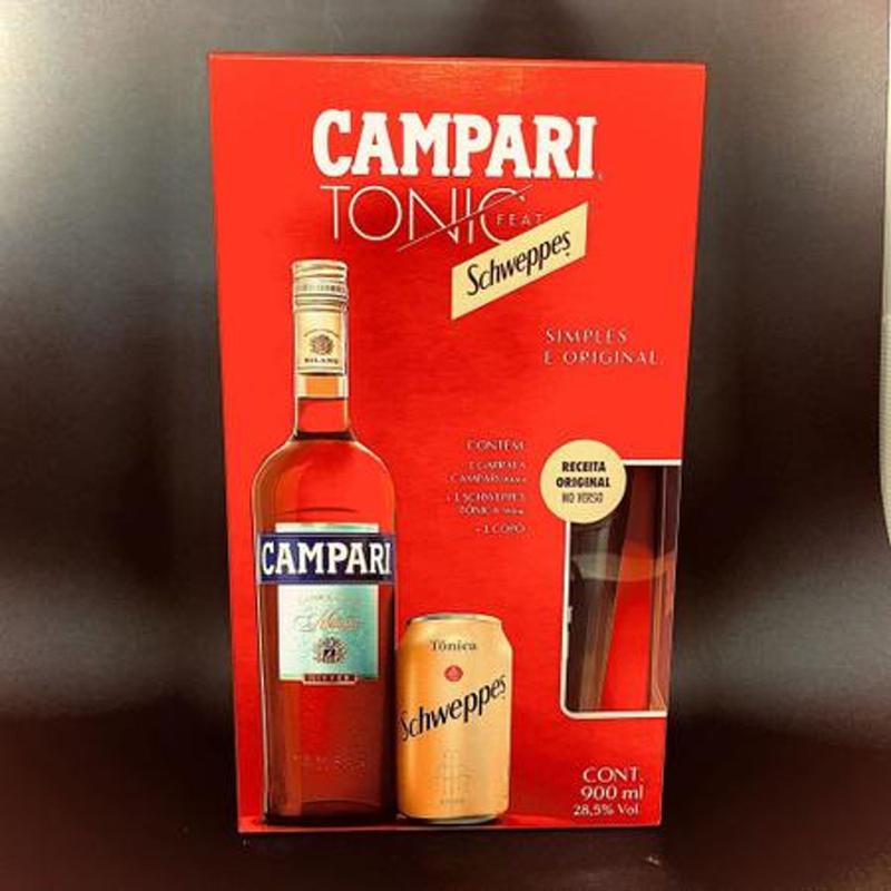 Kit Aperitivo Campari 900ml + Copo + Schweppes - Bebidas - Magazine Luiza