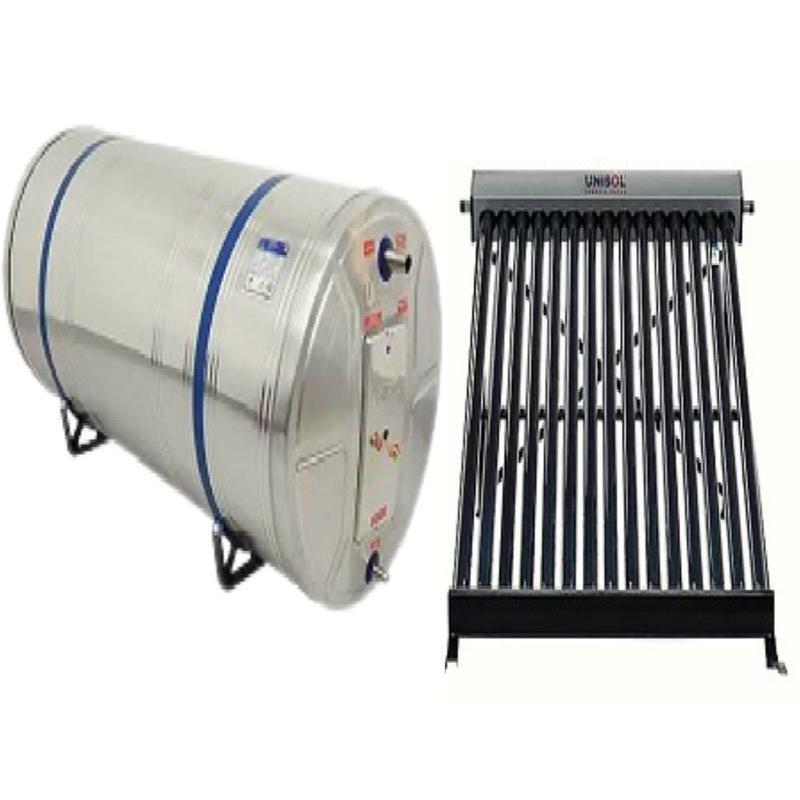 Kit Aquecedor Solar Boiler 200 Litros Nível Aço 316L Coletor Vácuo 20 ...