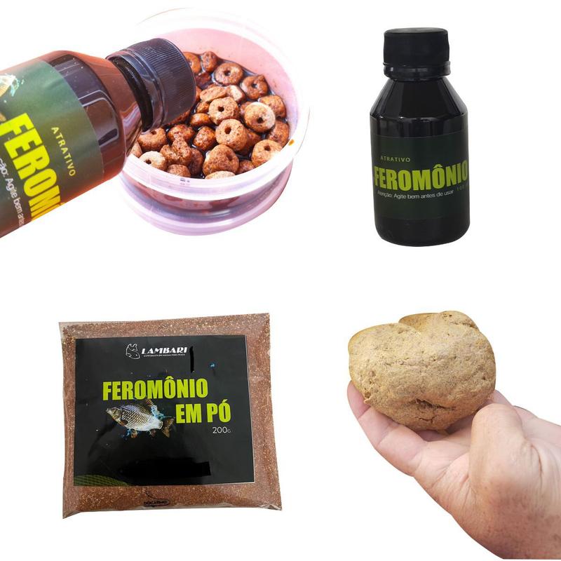 Kit Atrativo Feromônio Pesca Massas Feromônio Em Pó+ Líquido - Lambari ...