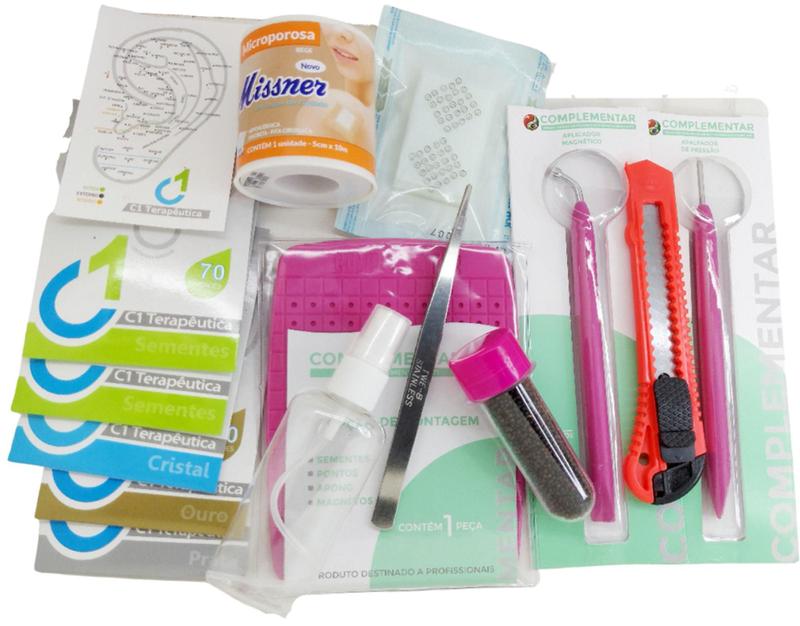 Kit Auricular 14 Peças Para Auriculoterapia - BH Acupuntura - Protetor ...