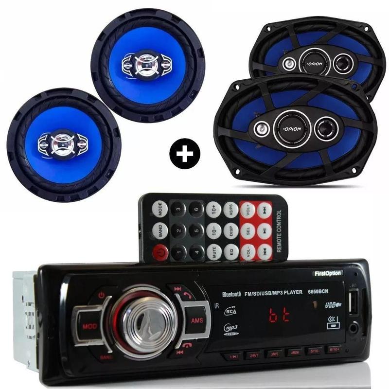 Kit Auto Radio Mp3 Bluetooth + Falante 6 + Falante 6x9 Pol - Orion ...