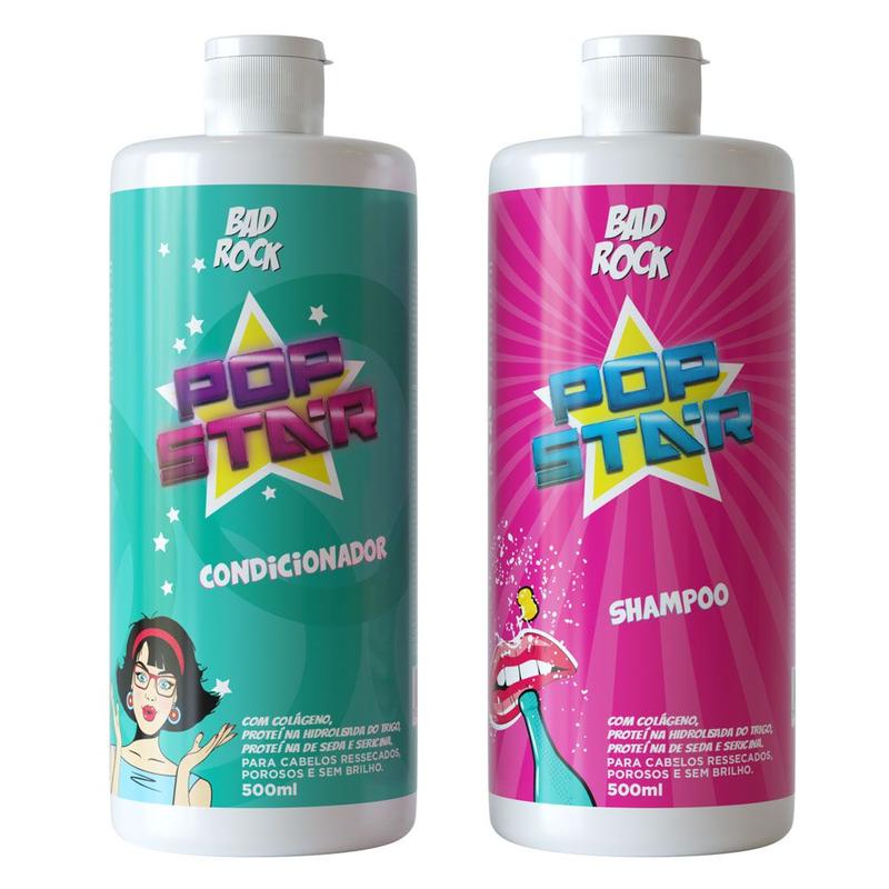 Kit Bad Rock Pop Star Shampoo 500mL +Condicionador 500mL - Kit Shampoo ...