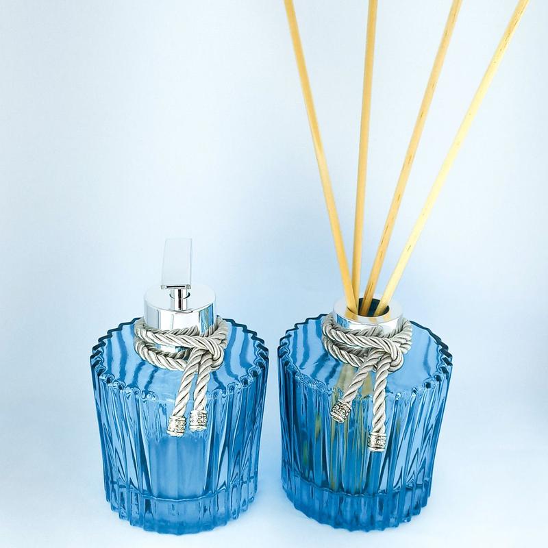 Kit Banheiro Difusor Saboneteira Relevo Azul 200ml - R1 Aromas - Saboneteira - Magazine Luiza