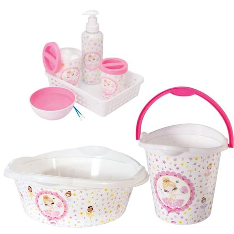 Kit Banho Do Bebe Balde,bacia E Kit Higiene Bailarina - plasutil ...