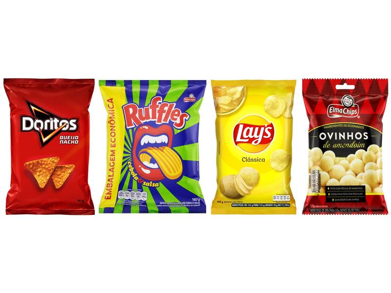 Kit Batata Cebola e Salsa Ruffles 167g + Doritos - 84g + Amendoim Elma ...