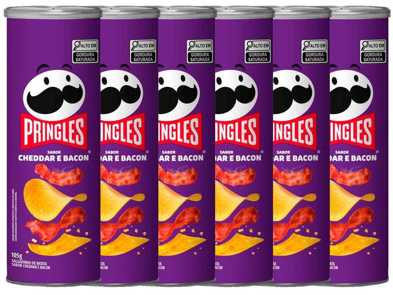 Kit Batata Pringles Cheddar e Bacon 105g - 6 Unidades - Pringles ...