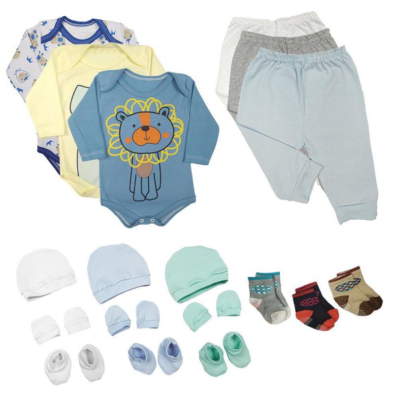 Kit Bebê 18 Peças Body e Mijão + Acessórios Menino e Menina - Koala ...