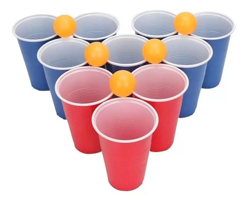 Kit Beer Pong 12 Copos E 12 Bolinhas Jogo Pong - LEQUIPO - Kit de Acessórios para Cerveja ...