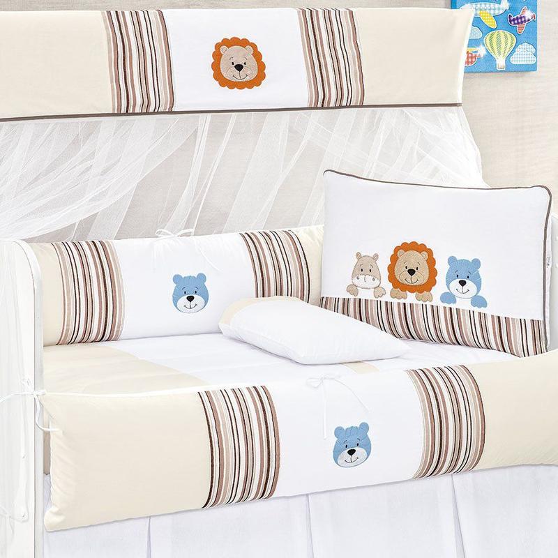 Kit Berço Bichos Baby Palha 100% Algodão 8 Peças - Nicoli Ferri - Kits ...
