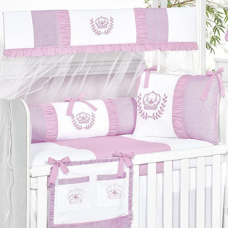 Kit Berço Realeza Rosa 8 Peças 100% Algodão - Nicoli Ferri - Kits ...