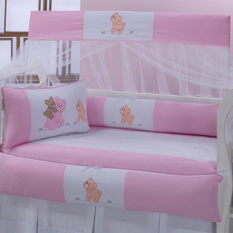 Kit Berço Urso Fofo Rosa 8 Peças 100% Algodão - Nicoli Ferri - Kits ...