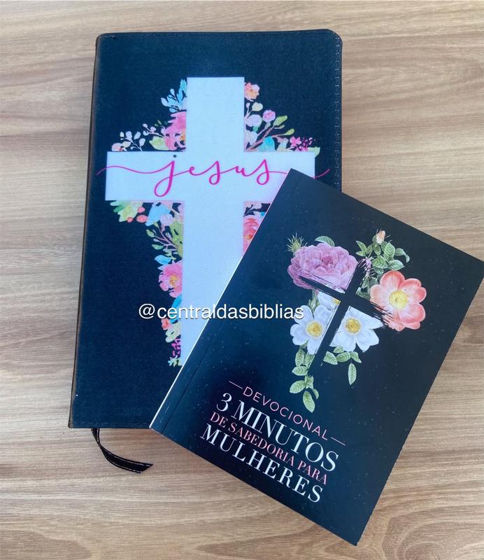 KIT Biblia sagrada letras hiper com harpa + Devocional 3 minutos de ...