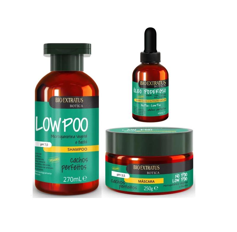 Kit Bio Extratus No Poo e Low Poo Cabelos Cacheados (Shampoo / Máscara ...