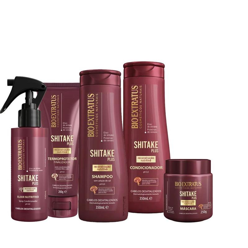Kit Bio Extratus Shitake Plus Completo 5 Itens - Kit de Tratamento para ...