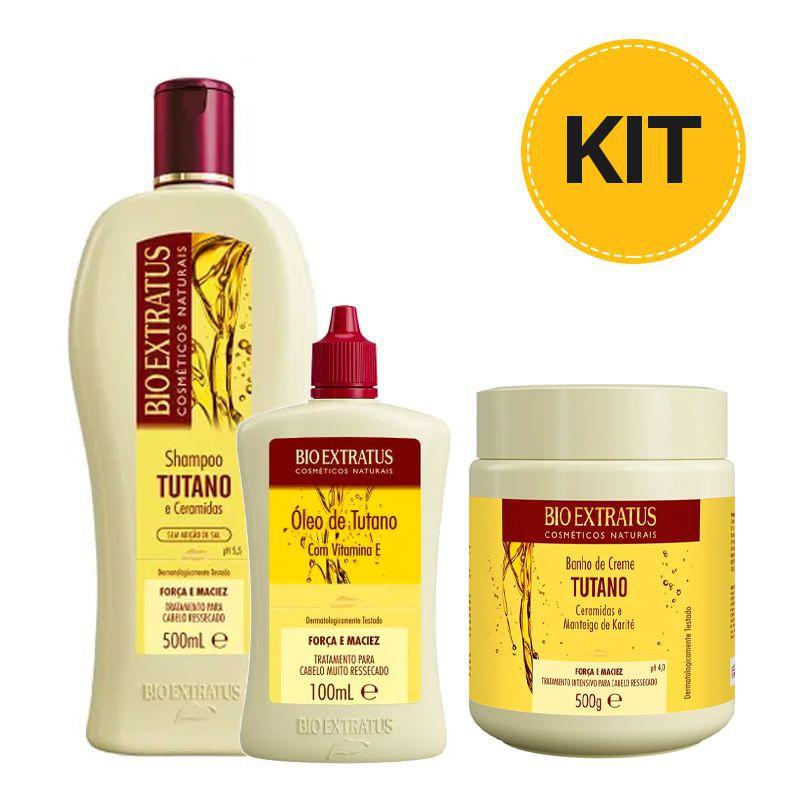Kit Bio Extratus Tutano Ceramidas Shampoo 500ml + Banho De Creme 500g ...