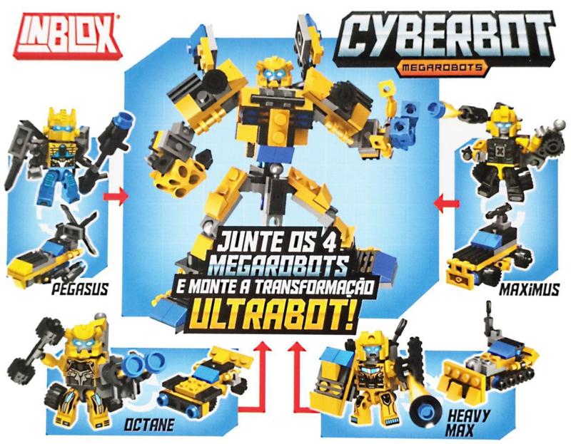 Kit Bloco de Montar Inblox Cyberbot com 4 modelos Megarobot 2 em 1 ...