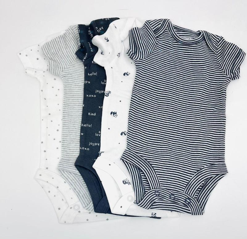 Kit Body 5 Peças Manga Curta Carters Bebê Menino Original - carter's ...