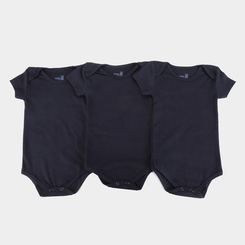 Kit Body Bebê Kiko Baby Liso C/ 3 Peças Masculino - Body para Bebês ...