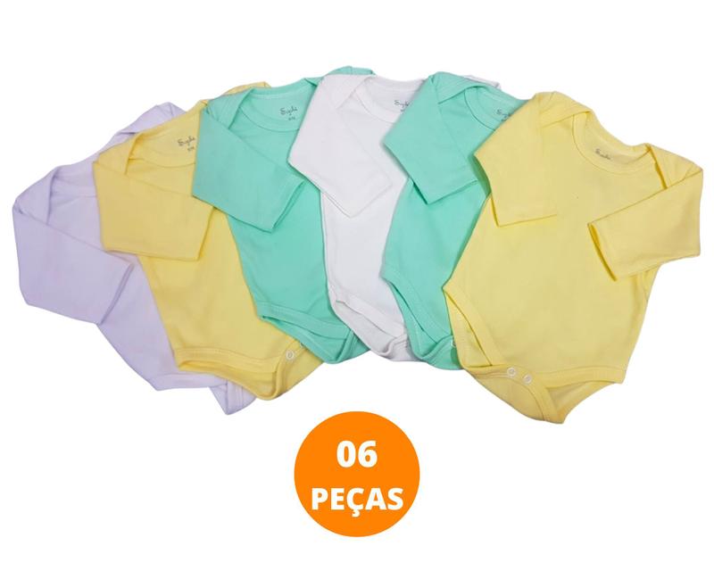 Kit body bebê manga longa enxoval roupa - presente - bori - CHARMINHO ...