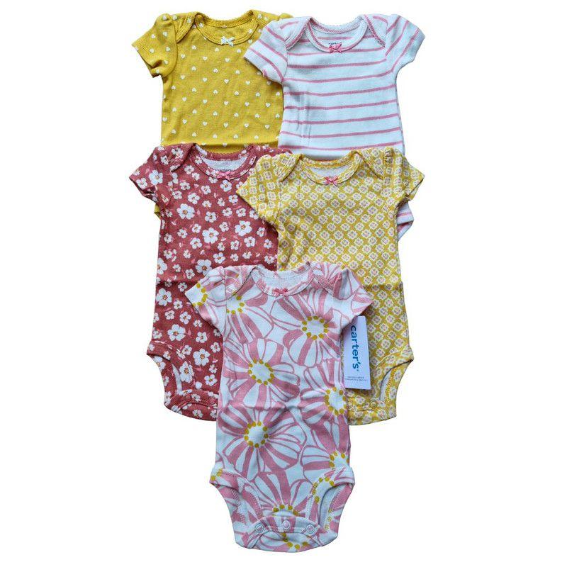 Kit Body Carters Manga Curta 5 Peças Bebe Menina Cartes Original Bori ...
