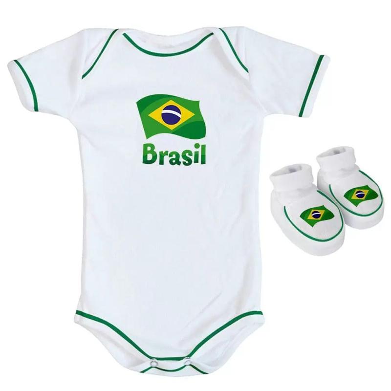 Kit body e pantufa torcida baby seleção brasil bebê oficial - Conjuntos ...