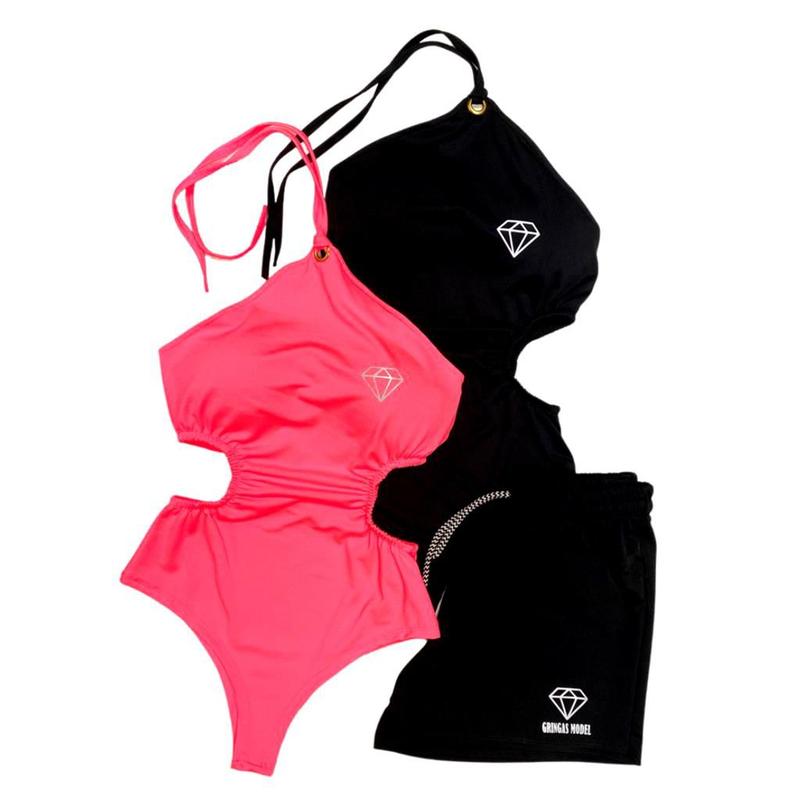 Kit Body Maiô Com Bojo + Short Suplex - Gringas Model - Maiô Feminino ...