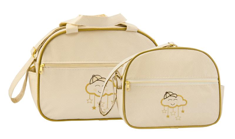 Kit Bolsa Maternidade Marfim Saída Bebê Menina ou Menino - Merver - Kit ...