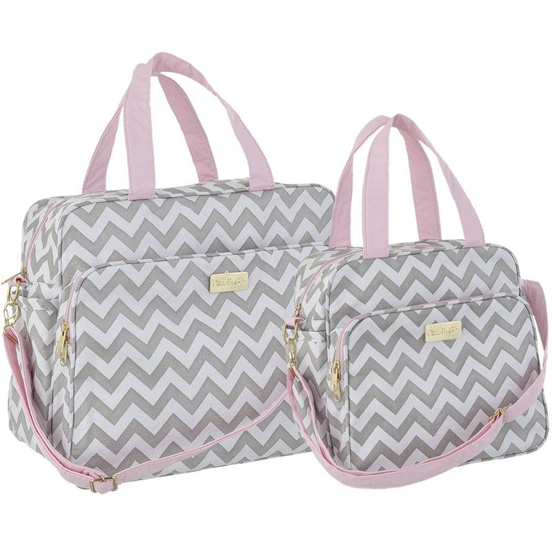 Kit Bolsa Maternidade Rosa Chevron CHV - Kit Bolsa Maternidade ...