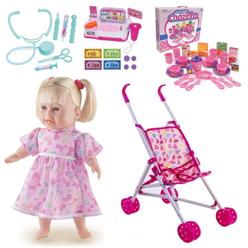 Kit Bonca Rafaeli Médica + Carrinho + Bolsinha e Chazinho - Milk ...