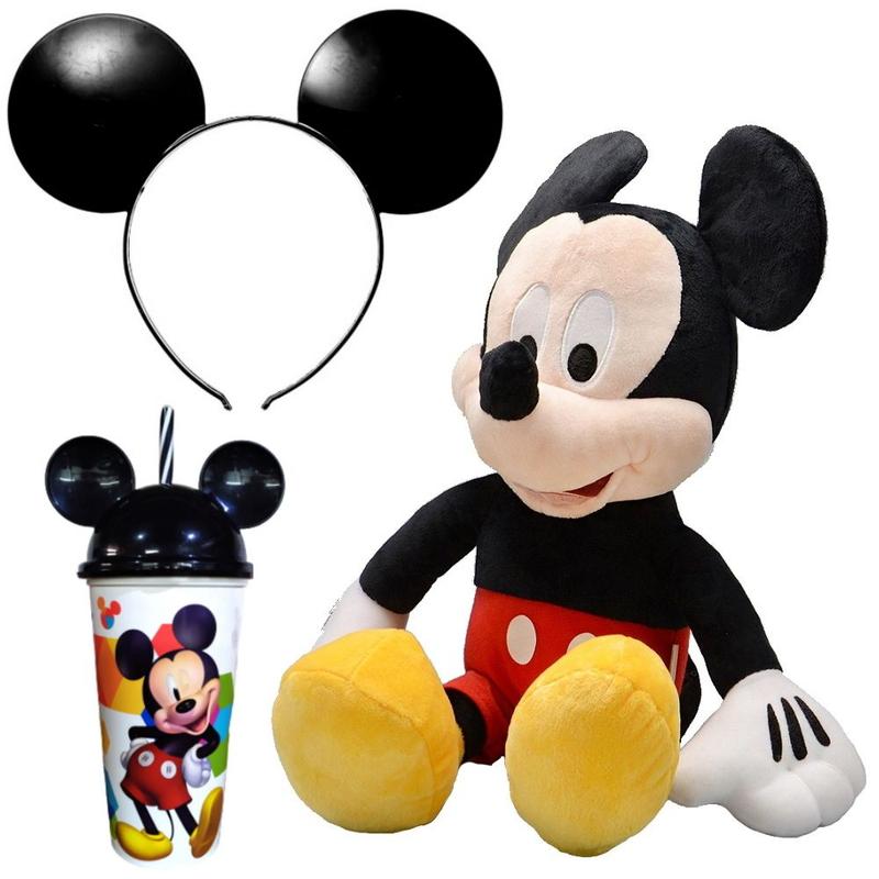 Kit Boneco do Mickey 45cm que fala Multikids + Copo e Tiara com Orelhas ...