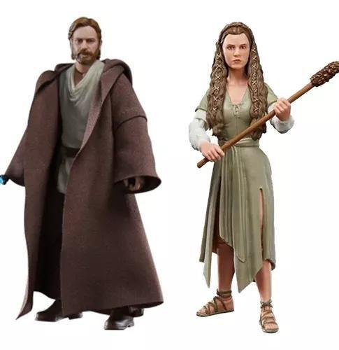 Kit boneco figura obi-wan e princesa leia 15cm legends star wars hasbro ...