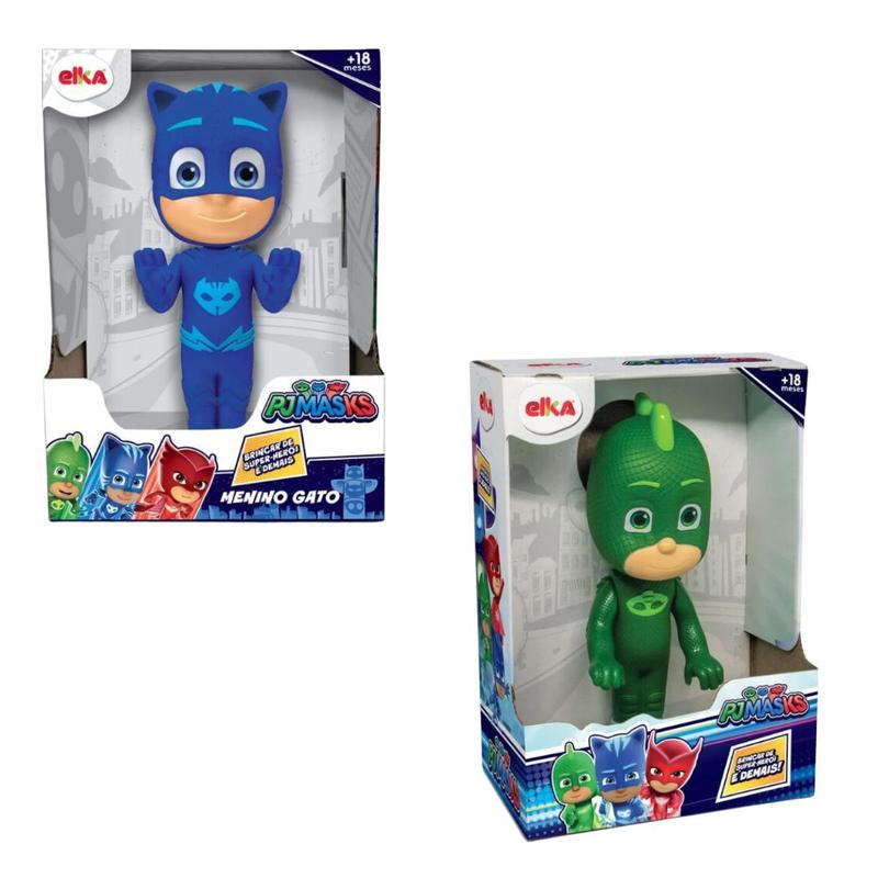 Kit Bonecos Pj Masks Menino Gato + Lagartixo Infantil Elka - Boneco PJ ...
