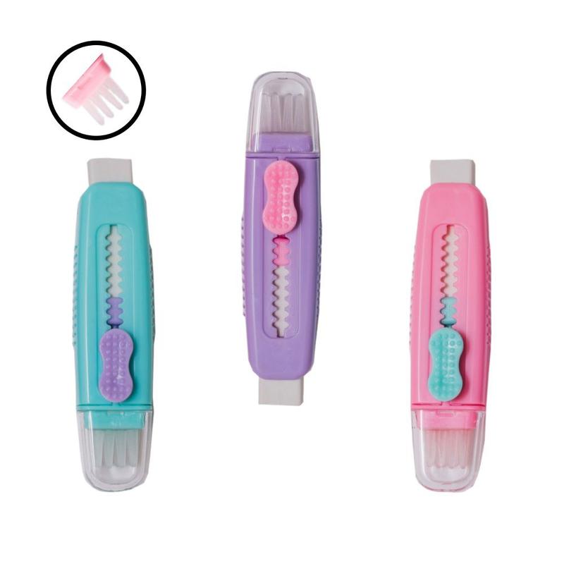 Kit Borracha Escolar Retrátil CIS Sweep Com Vassourinha- Kit com 3 ...