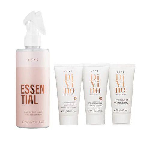 Kit Braé Divine Mini + Essential 260ml - Kit de Tratamento para Cabelos ...