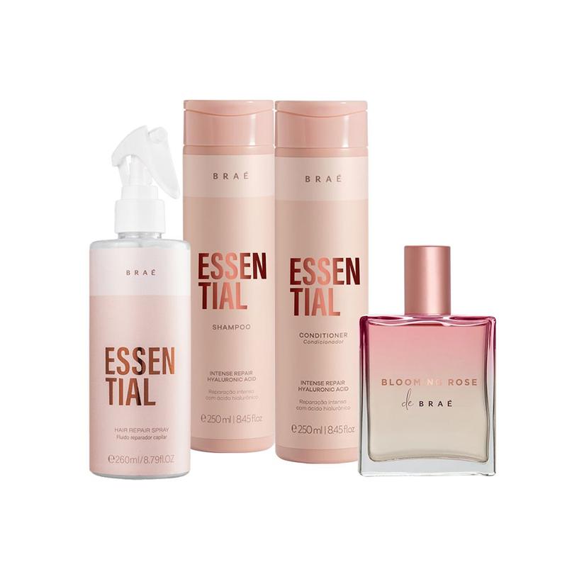 Kit Braé Essential Blooming Rose Reparador (4 produtos) - Kit de ...