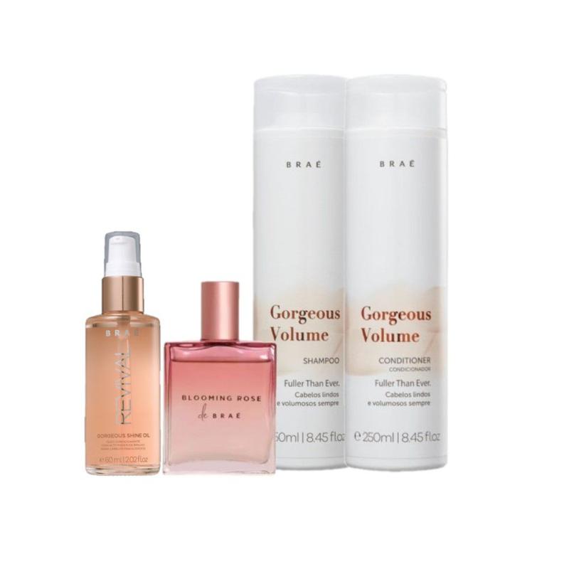 Kit Braé Gorgeous Volume Blooming Rose ( 4 produtos) - Kit de ...
