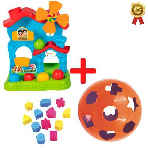 Kit brinquedo interativo play home ball + bola didática - Pica Pau ...