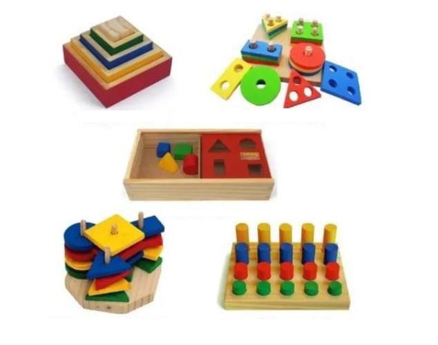 Kit Brinquedos Educativos Pedagógicos 5 Jogos Em Madeira - Jottplay - Jogos Educativos ...