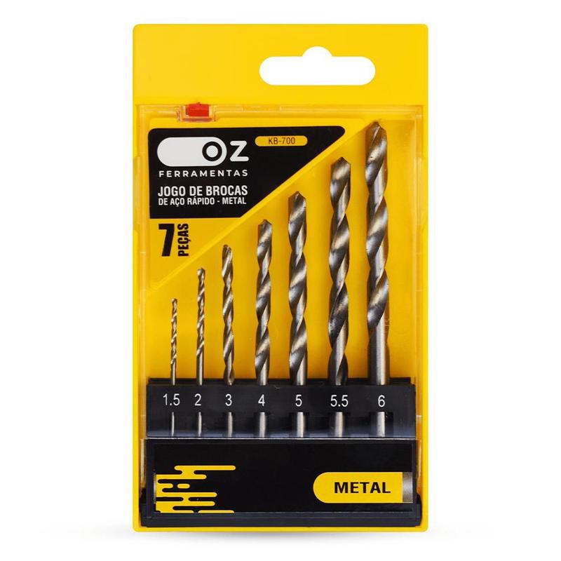 Kit brocas Oz Modelo KB700 7 pcs HSS - Broca - Magazine Luiza