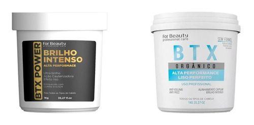 Kit Btx Power Brilho 1 Kg + Botox Orgânico 1 Kg For Beauty - Kit de ...