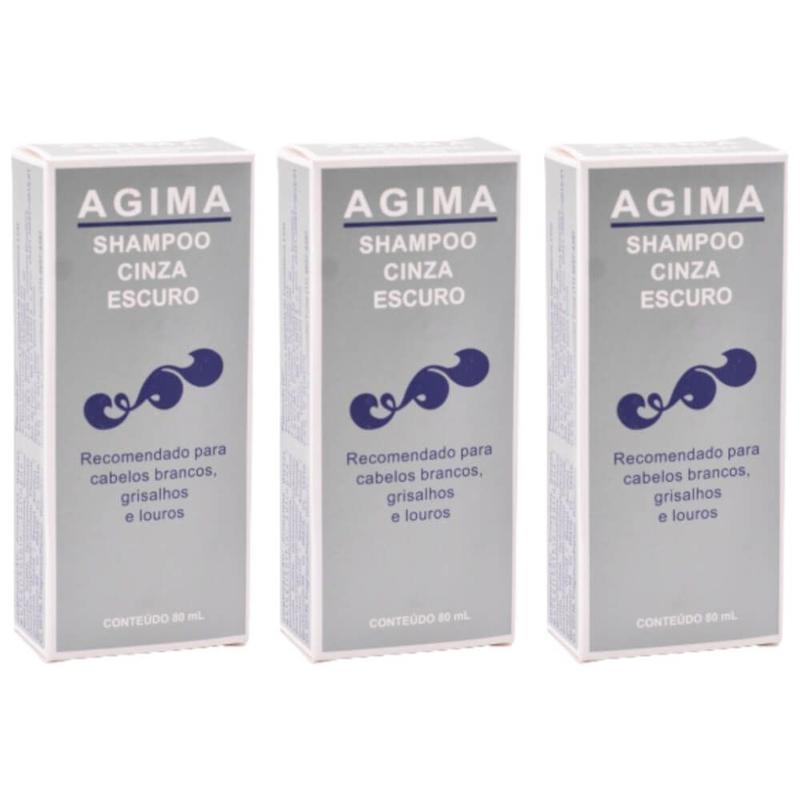 Kit C/03 Agima Shampoo Cinza Escuro 80ml - Shampoo - Magazine Luiza