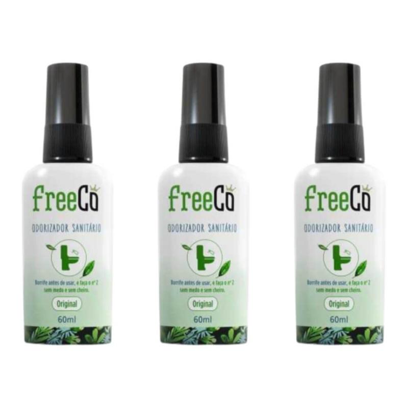 Kit C/03 Freecô Original Bloqueador de Odor Sanitário 60ml - Bloqueador ...