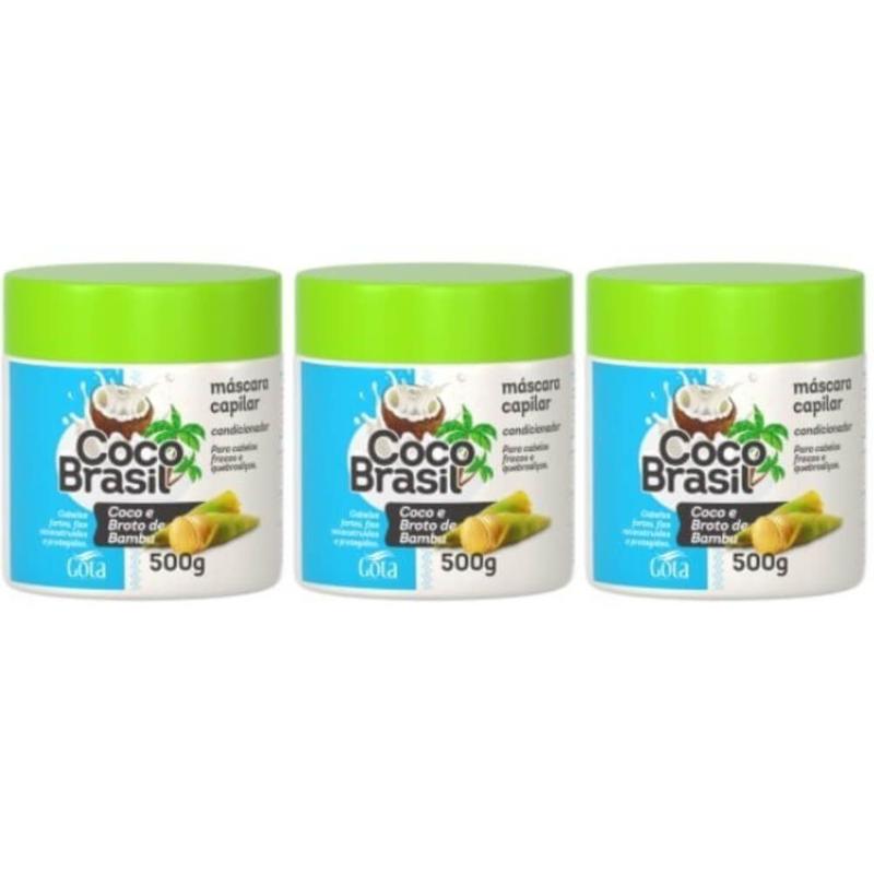 Kit C/03 Gota Dourada MÁScara Capilar Coco E Broto De Bambu 500ml ...