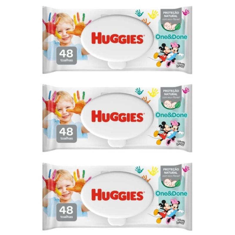 Kit C/03 Huggies Classic LenÇOs Umedecidos Refrescante C/48 - Lenço ...