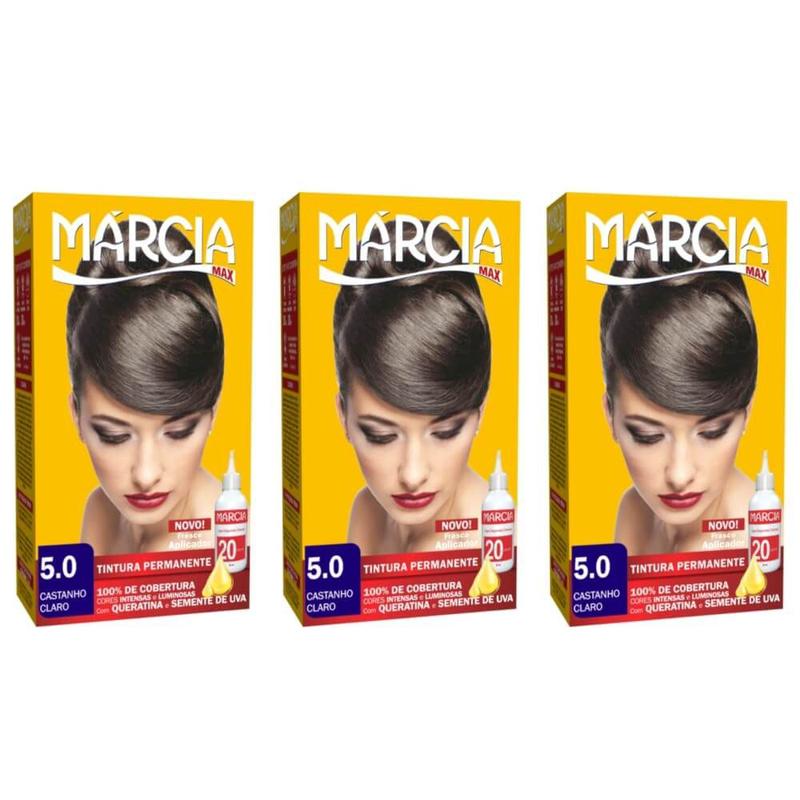 Kit C/03 MÁRcia Tinta 5.0 Castanho Claro 30ml - Tinta de Cabelo ...