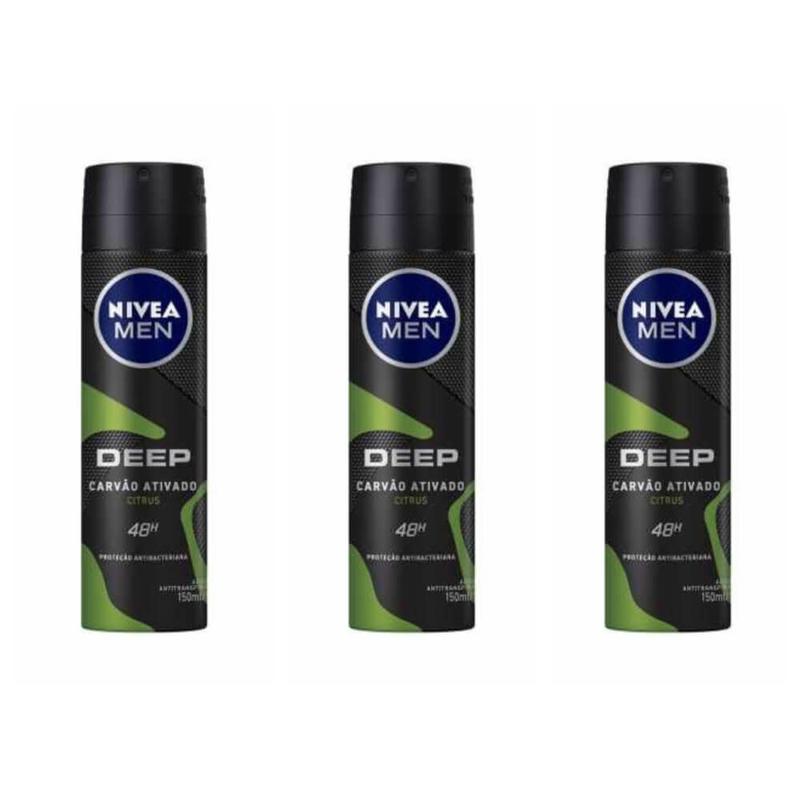 Kit C/03 Nivea Man Deep Citrus Desodorante Aerosol 150ml - Desodorante - Magazine Luiza