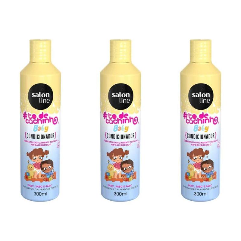 Kit C/03 Salon Line Baby Condicionador Infantil Todos Cabelos 300ml ...
