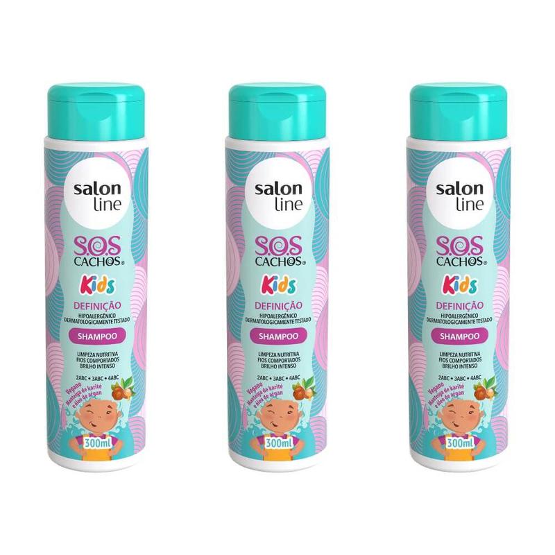 Kit C/03 Salon Line Sos Kids Definição Shampoo 300ml - Shampoo Infantil ...