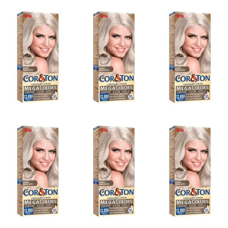 Kit C/06 Cor & Ton Tinta 12.891 Super Perola 50g - Tinta de Cabelo ...